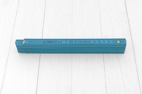 Zollstock 2m Holz blau kaufen, blaue Zollstöcke bedrucken | Zollstock Fritz